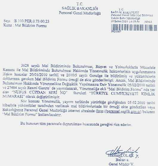 Sağlık Bakanlığı Mal Bildirim Formunda Değişiklik Yapıldı - Memurlar.Net
