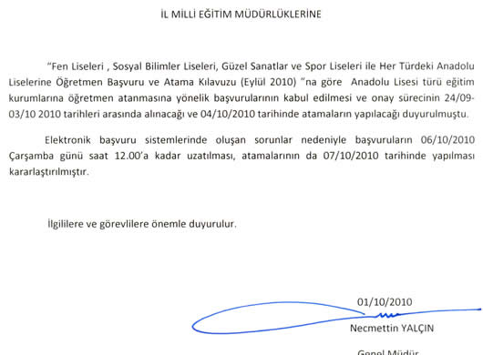 Anadolu Liseleri İlk Atama Başvuru Süresi Uzatıldı - Memurlar.Net Anadolu Liseleri İlk Atama Başvuru Süresi Uzatıldı - Memurlar.Net