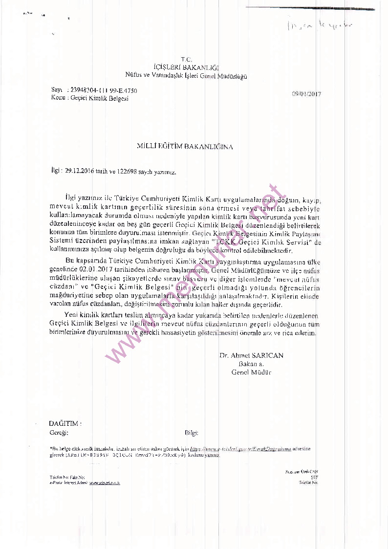 MEB'den Okullara Geçici Kimlik Belgesi Uyarısı - Memurlar.Net MEB'den Okullara Geçici Kimlik Belgesi Uyarısı - Memurlar.Net